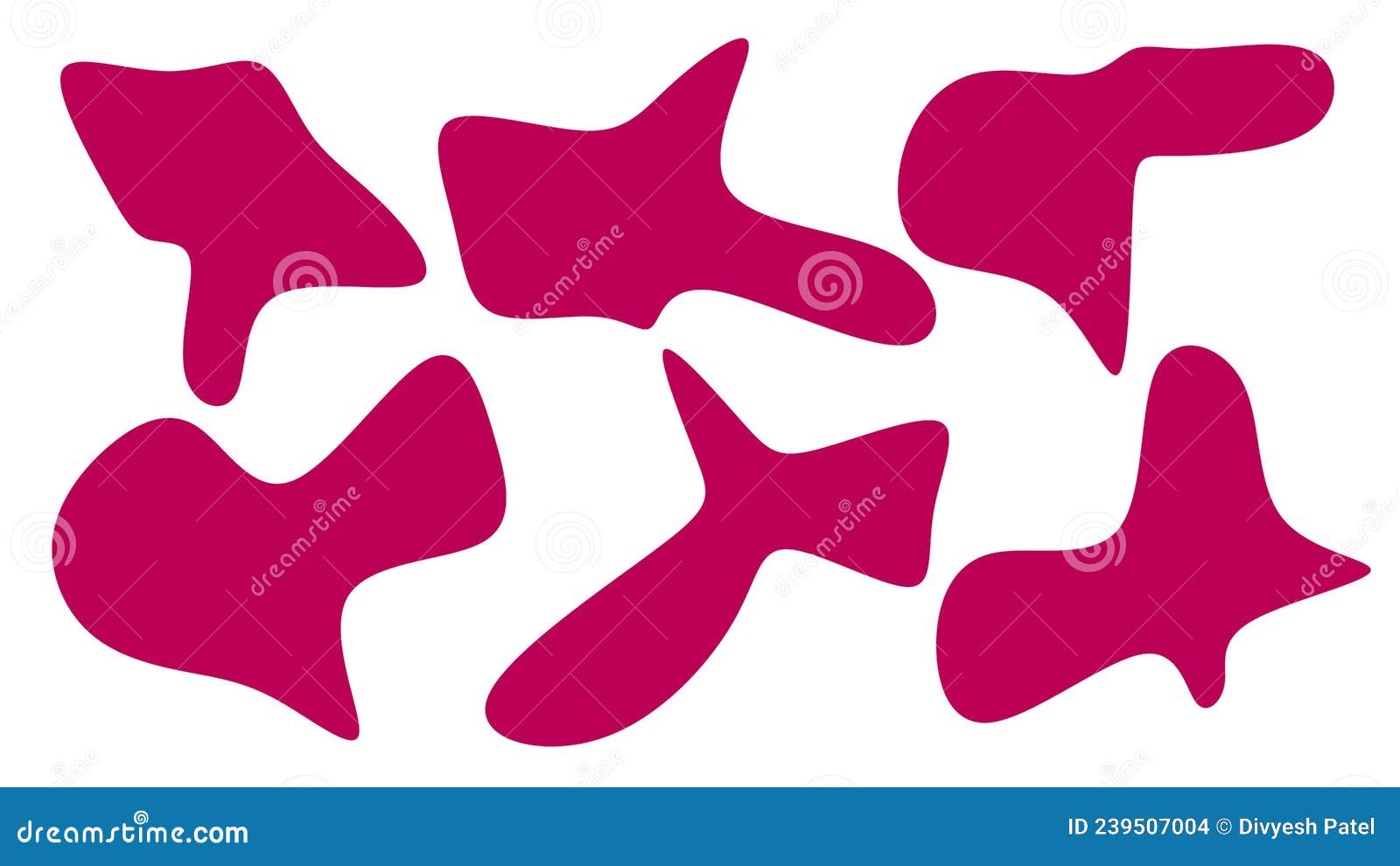 Organic Pink Blobs Irregular Shape. Abstract Fluid Shapes Vector Set ...