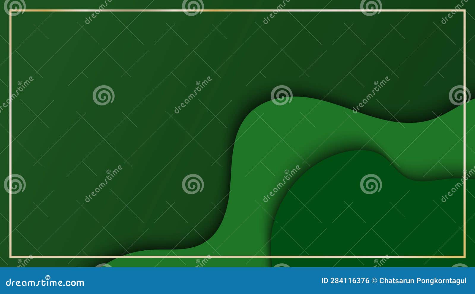 Abstract Fluid Waveform Green with Frame on Background Stock Vector ...