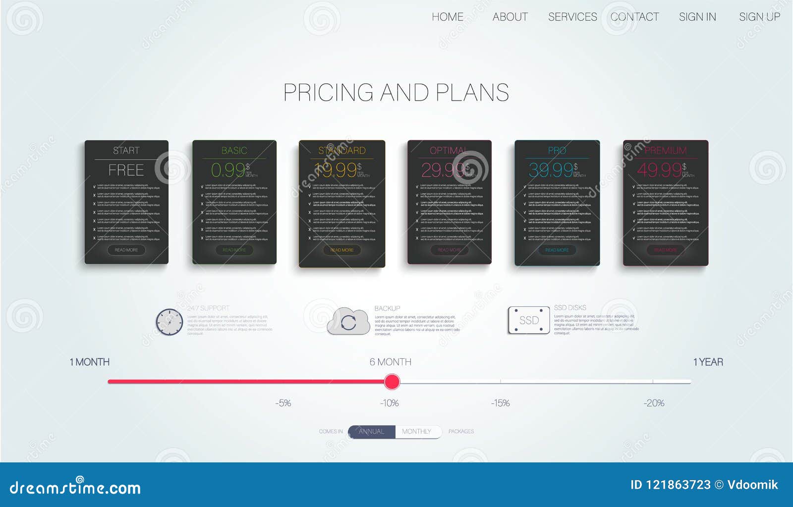 Abstract Flyer Design with Tariffs Page. Price, Table, Chart ...