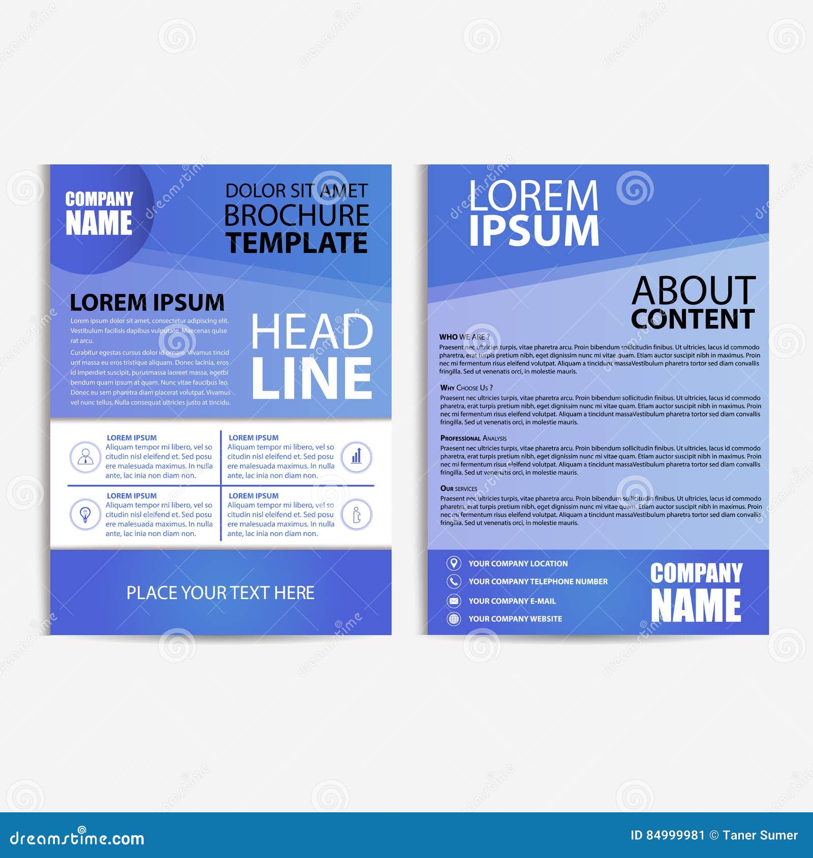 Abstract Flyer Design Template with Blue Background Stock Vector ...
