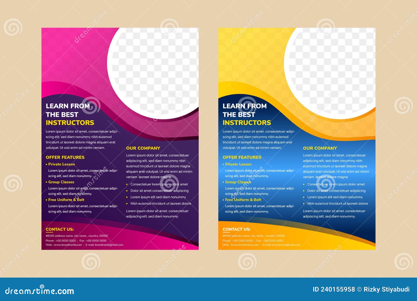 Abstract Flyer Template With Example Of Headline Is Learn From The Best ...