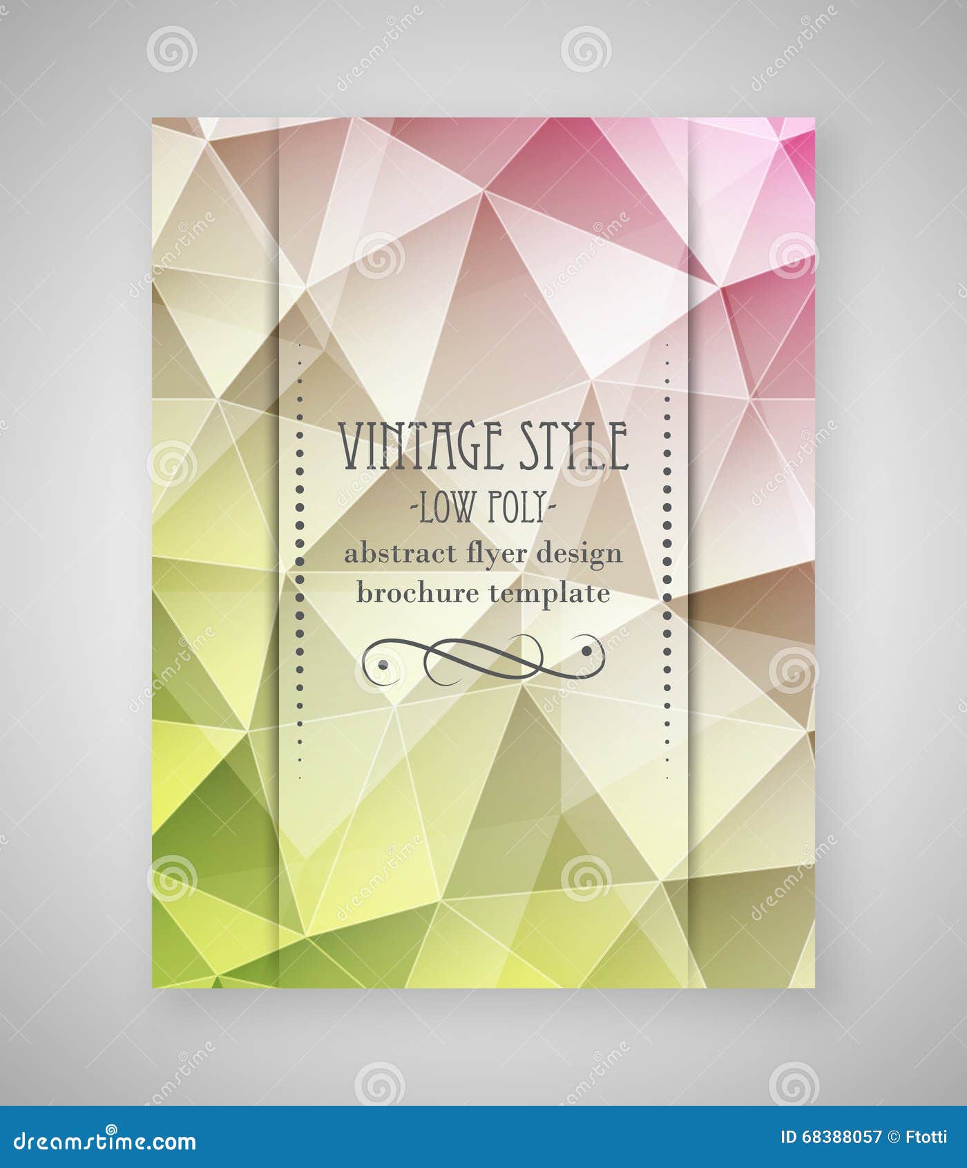 Abstract Flyer Triangular Design, Low Poly Brochure Template in Vintage ...
