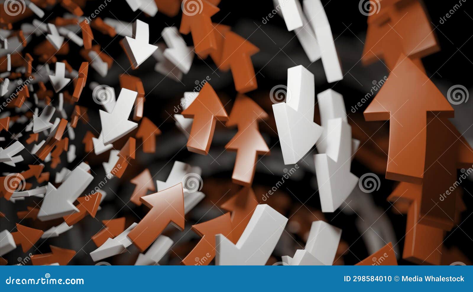 Abstract Flying Arrows Animation. Deign. 3D Colorful Arrows Creating ...