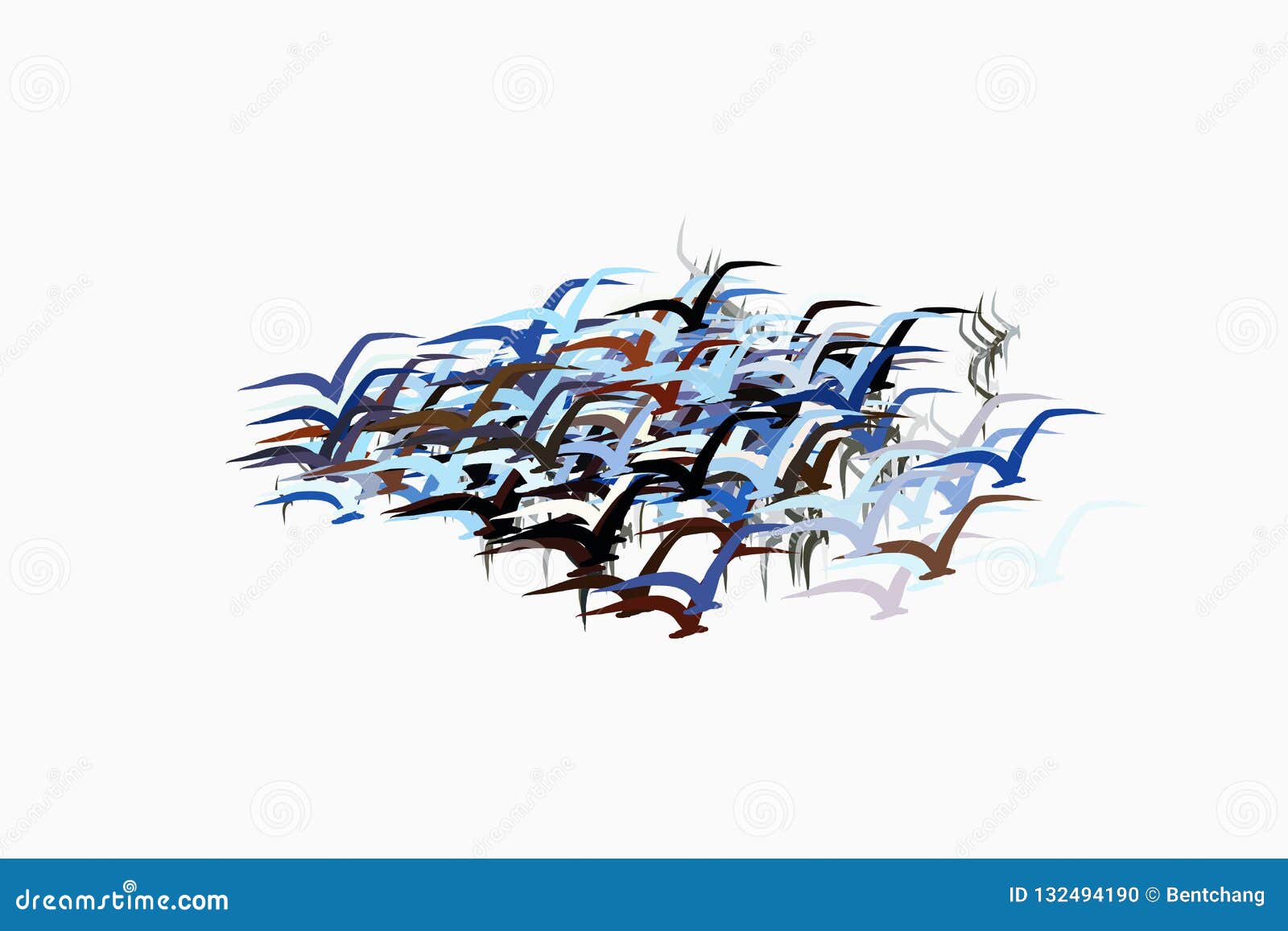 Abstract Flying Birds Illustrations Background. Artwork, Decoration ...