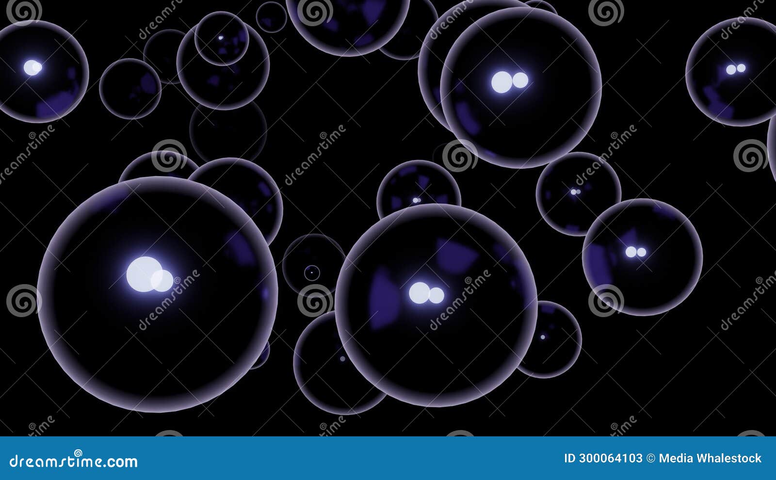 Abstract Flying Bubble Silhouettes on a Black Background. Design ...
