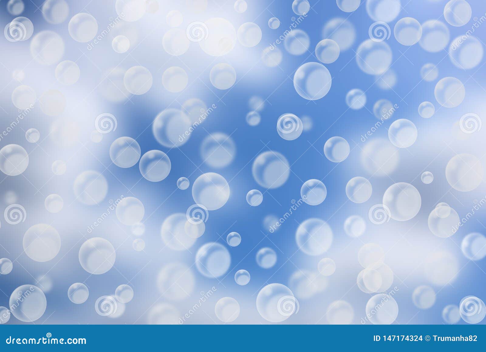 Abstract Flying Bubbles in Blurred Blue Sky Background Stock Photo ...