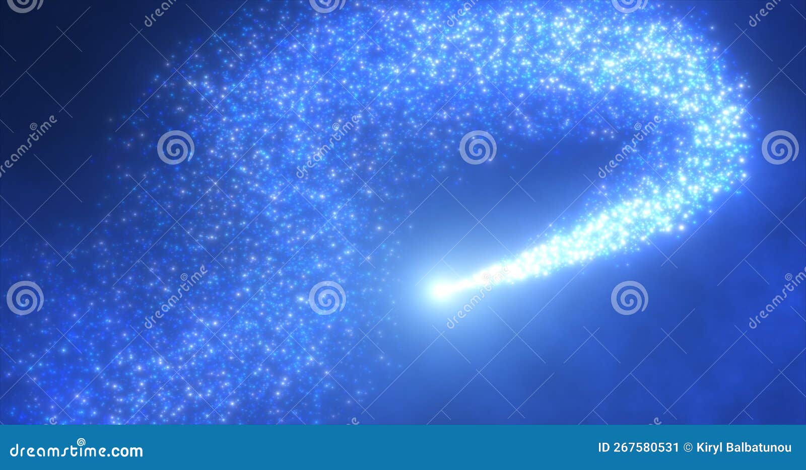 Abstract Flying Line Particles Blue Bright Glowing Magical Energy ...