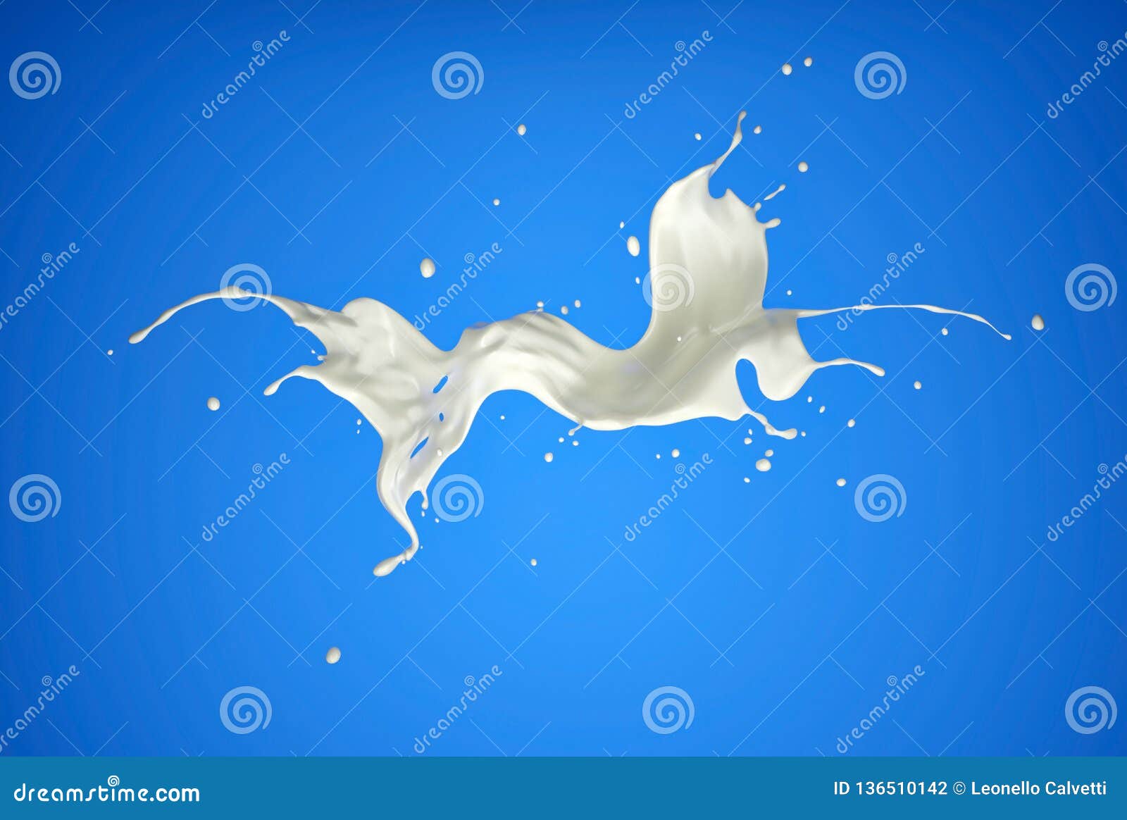 Abstract Flying Milk Splash On Blue Background Stock Photography ...