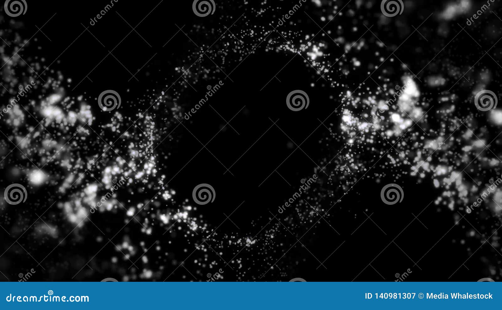 Abstract Flying, Monochrome Small Dots Creating Ring on Black ...