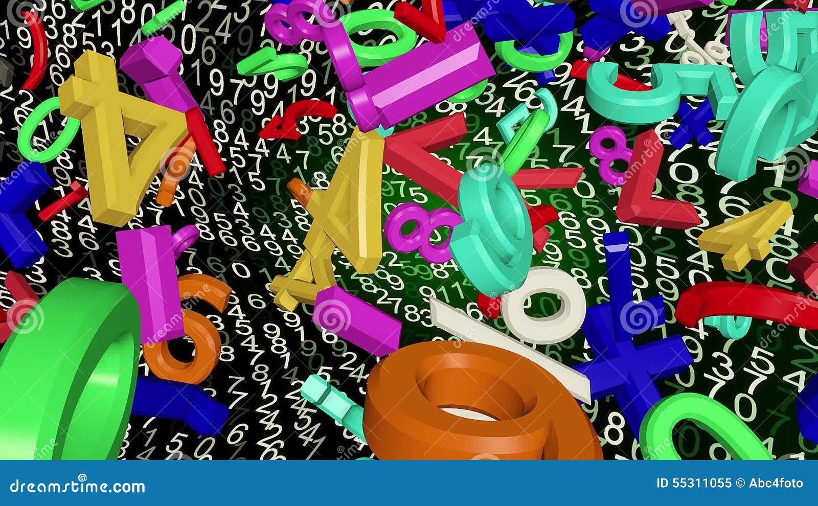 Abstract Flying Numbers in Various Colors Stock Video - Video of ...