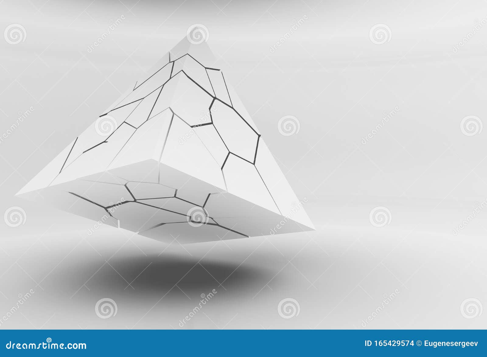 Abstract Flying Pyramid Object 3d Stock Illustration - Illustration of ...