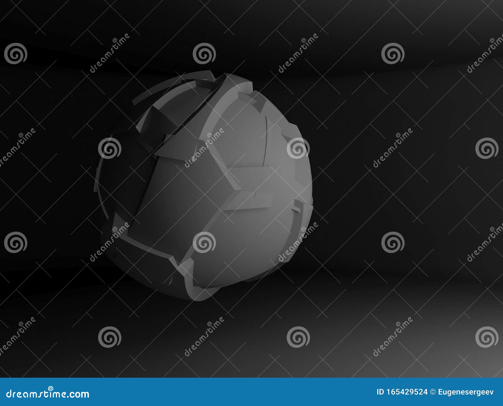 Abstract Flying Spherical Object 3 D Stock Illustration - Illustration ...