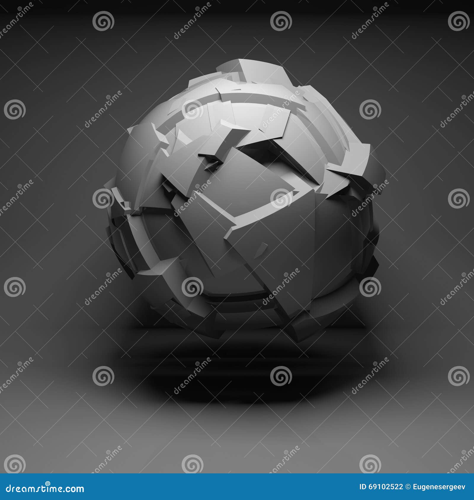 Abstract Flying Spherical Object 3d Art Stock Illustration ...