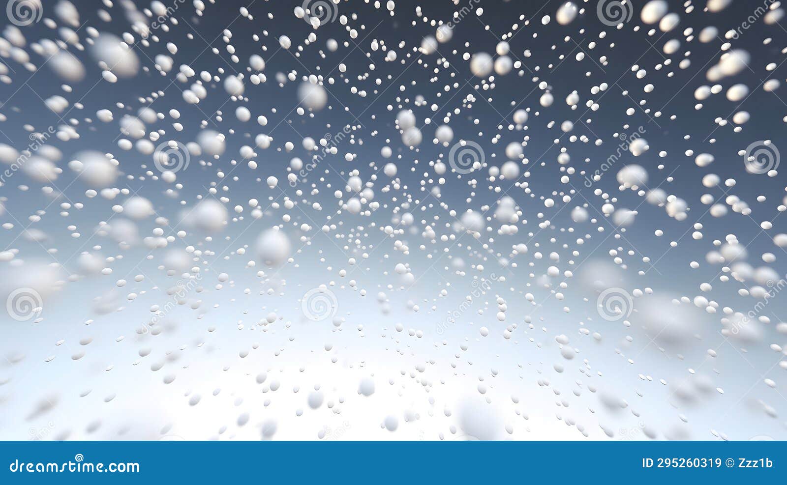 Abstract Flying White Particles on White-blue Background. Neural ...