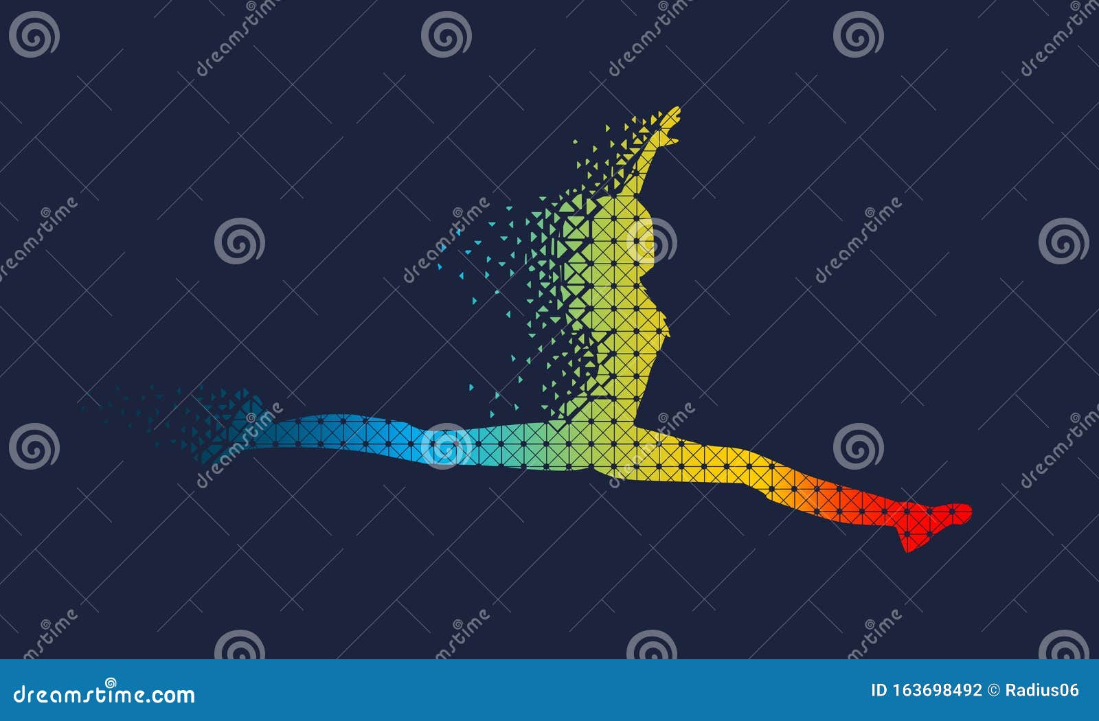 Abstract flying woman stock vector. Illustration of move - 163698492