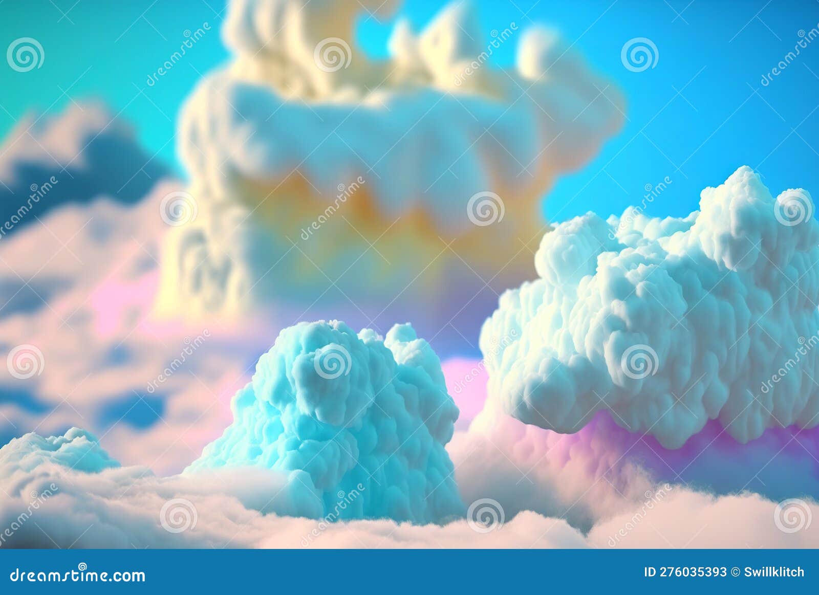 Abstract Foam Clouds with Splashing Forms and Drops. Colorful Foam ...