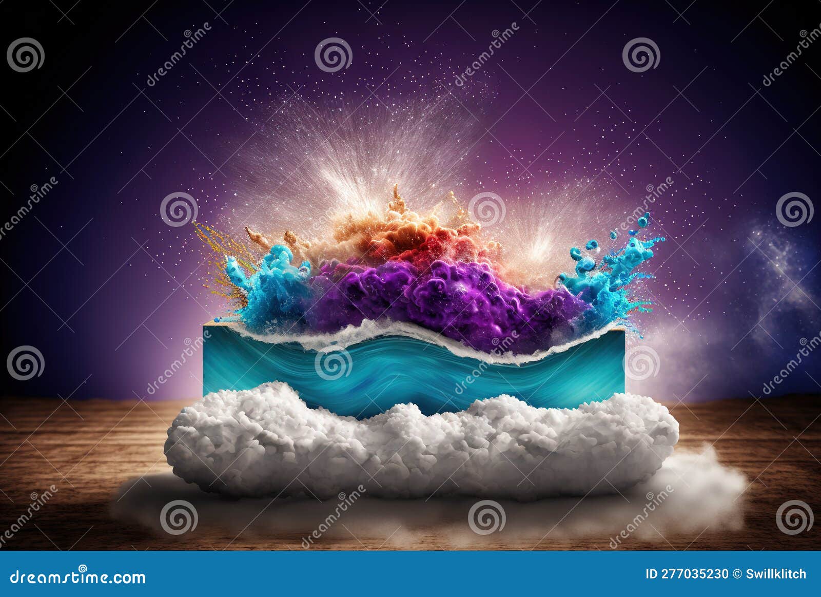 Abstract Foam Clouds with Splashing Forms and Drops. Colorful Foam ...