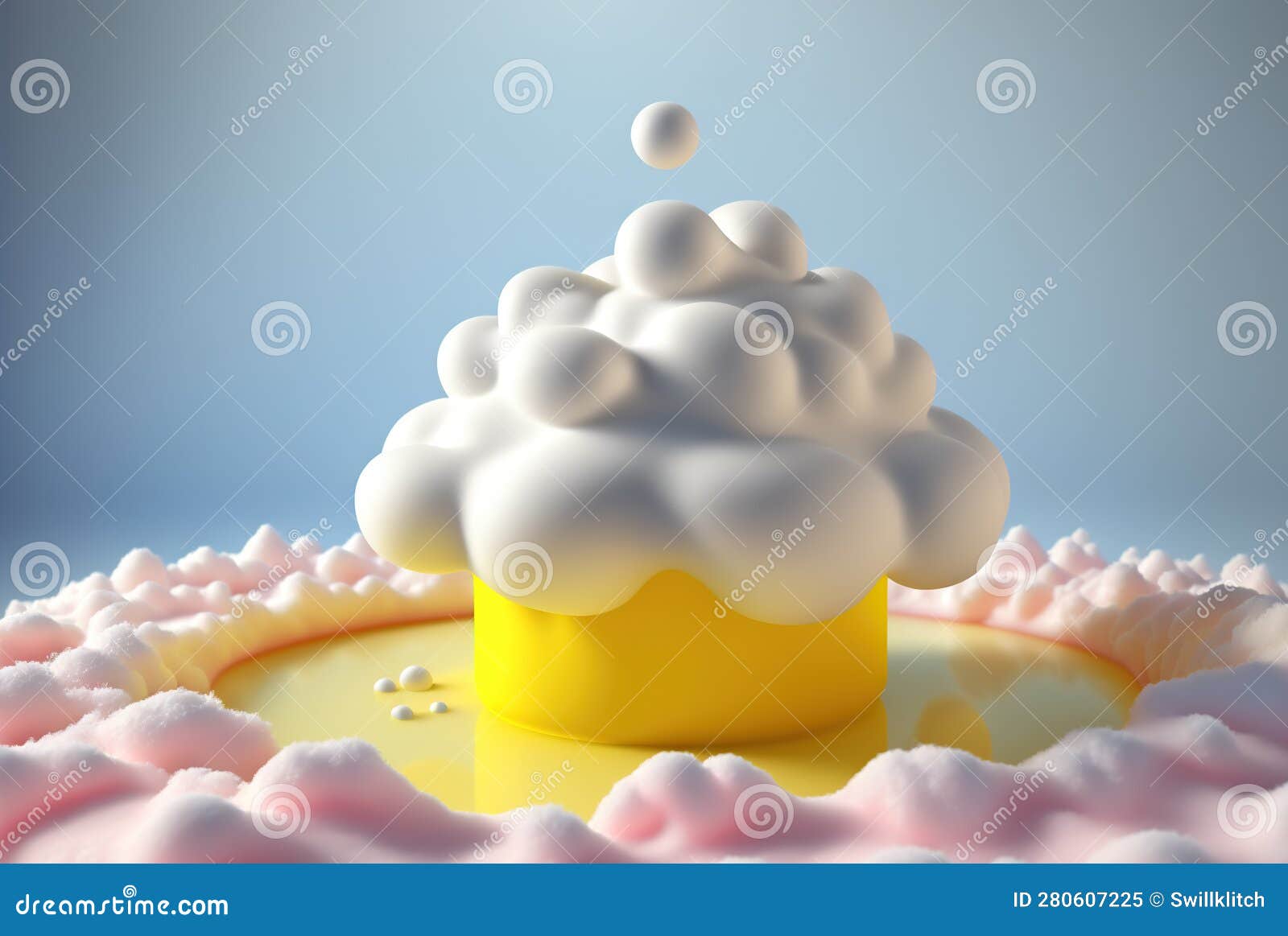 Abstract Foam Clouds with Splashing Forms and Drops. Colorful Foam ...