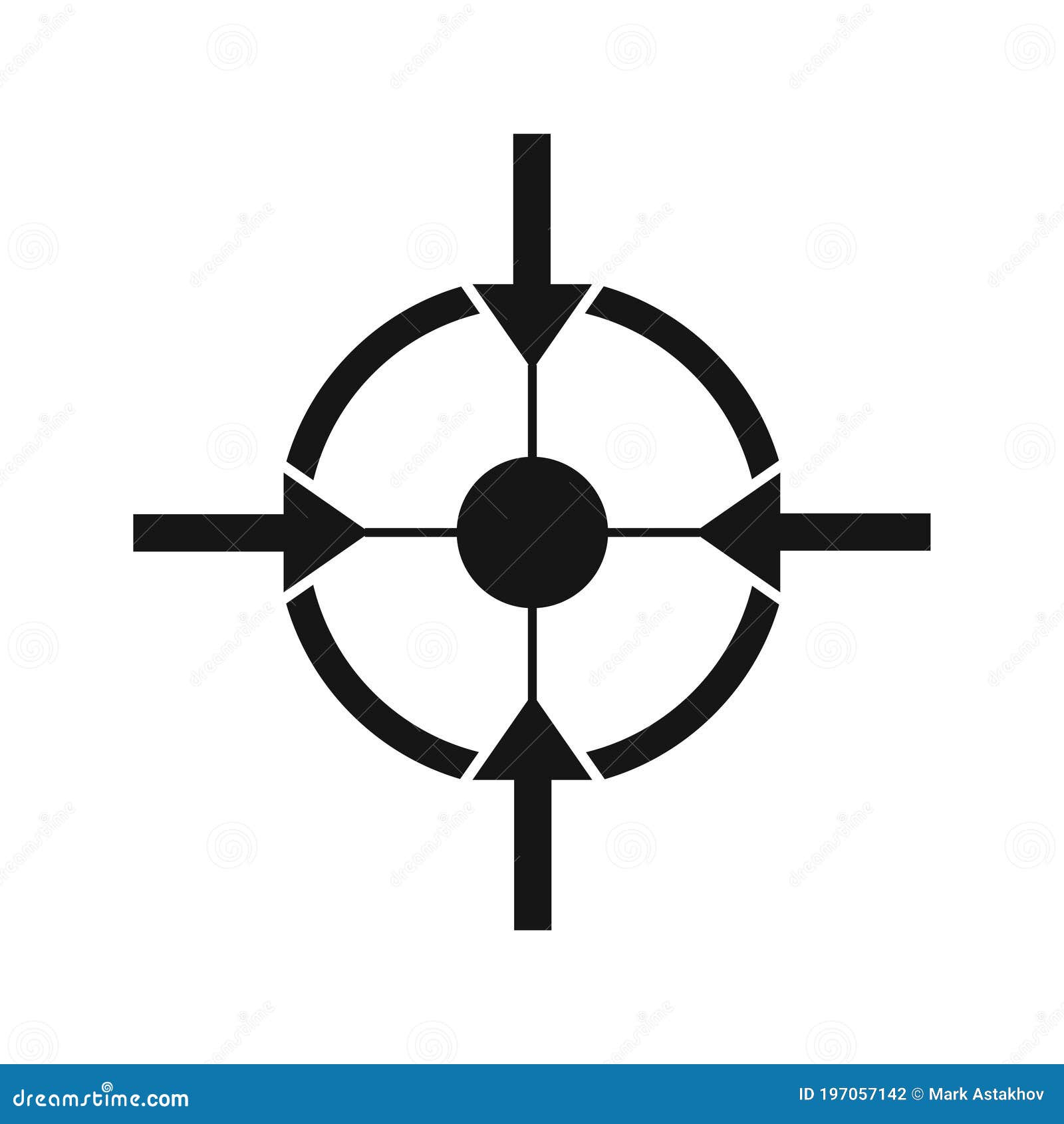 Abstract Focus Isolated Vector Icon. Target with Arrow Icon Stock ...