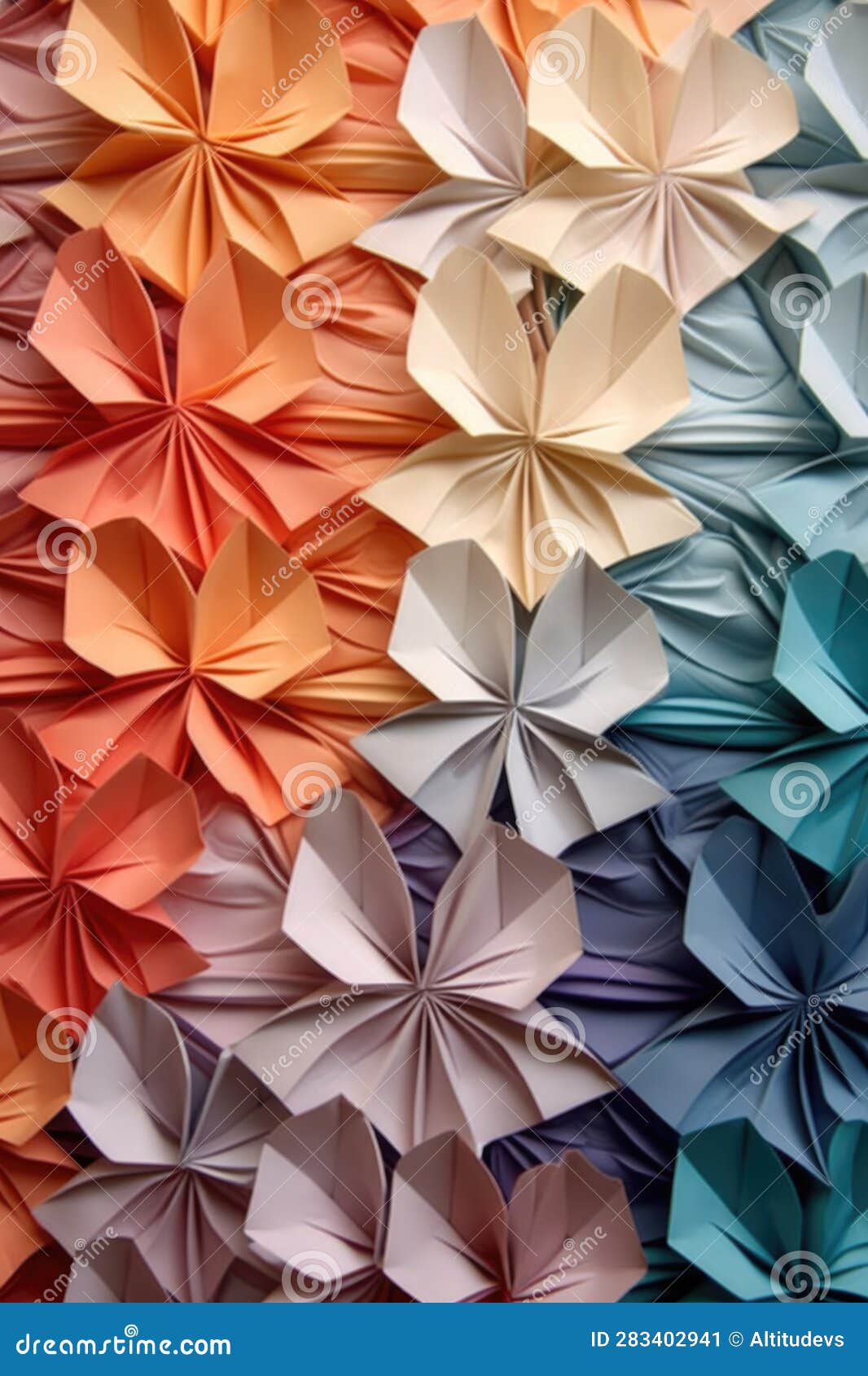 Abstract, Folded Origami Paper Patterns Stock Illustration ...