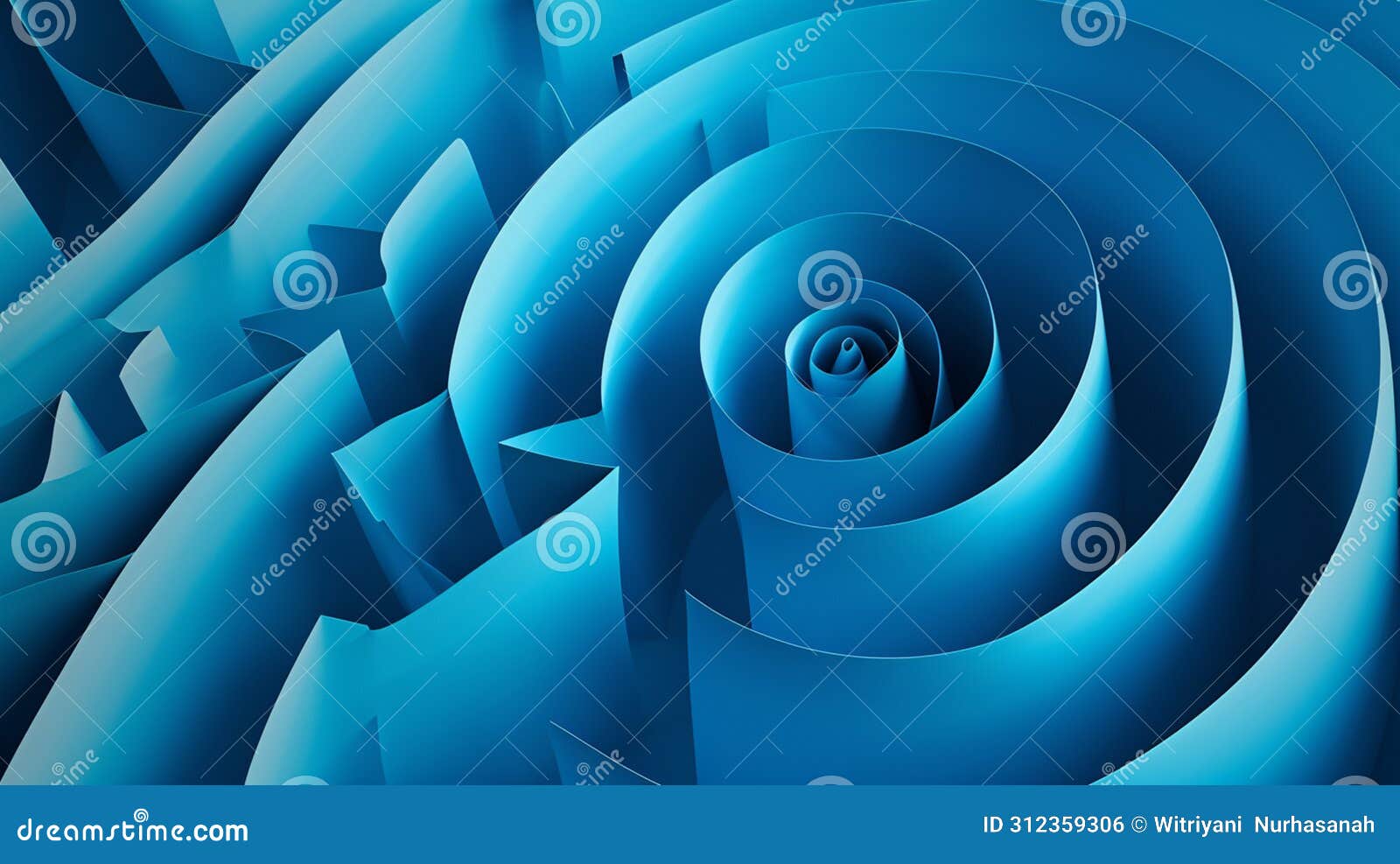 Abstract Folded Paper Effect. Bright Colorful Blue Background. Maze ...