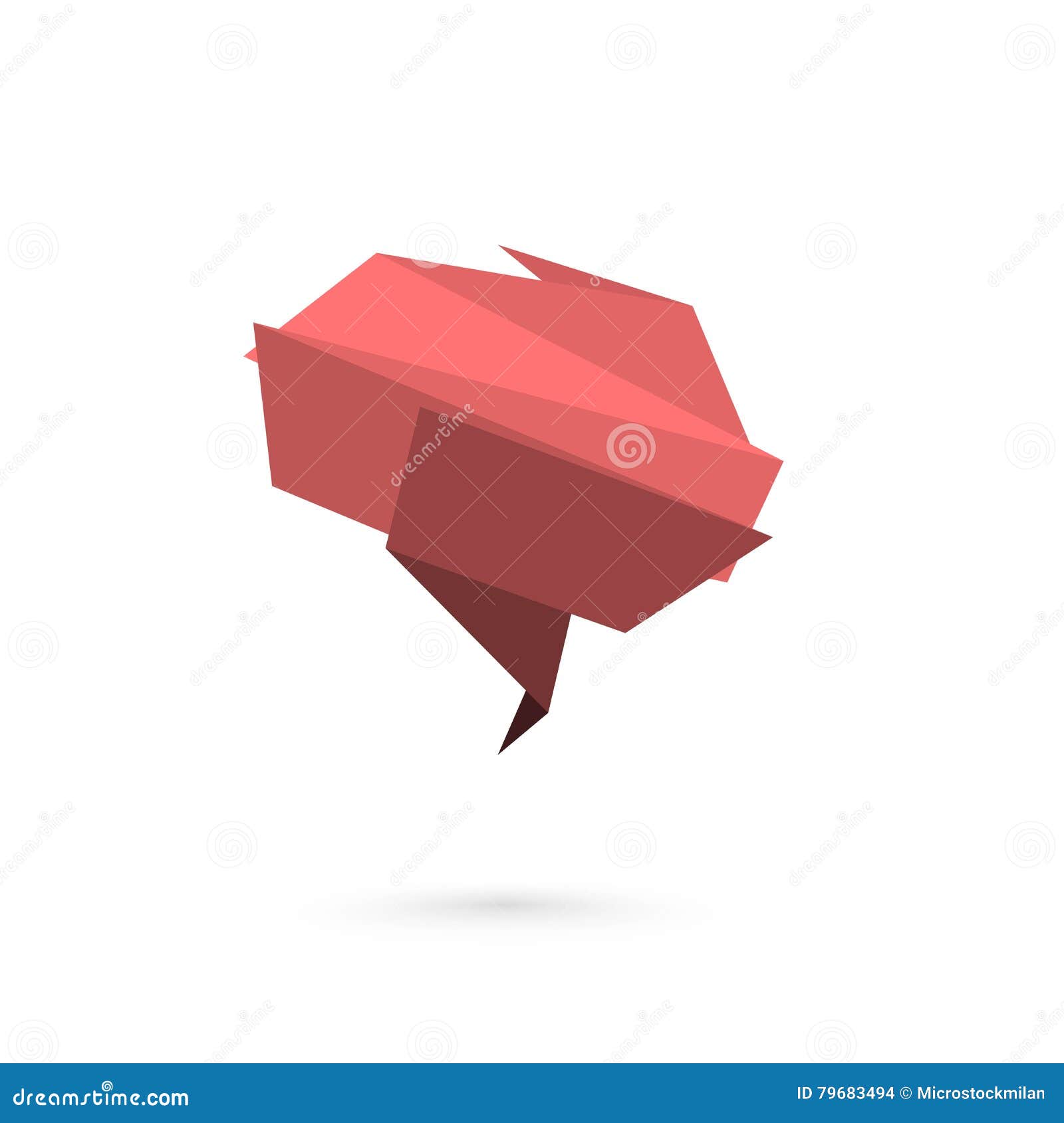 Abstract Folded Paper Symbol of Brain. Stock Vector - Illustration of ...