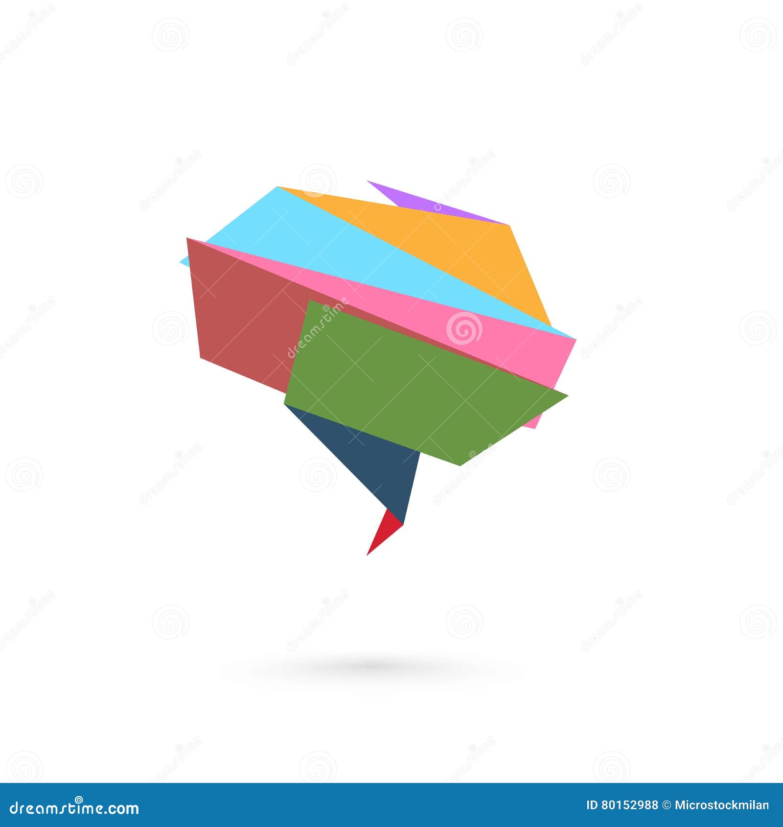 Abstract Folded Paper Symbol of Brain. Stock Vector - Illustration of ...