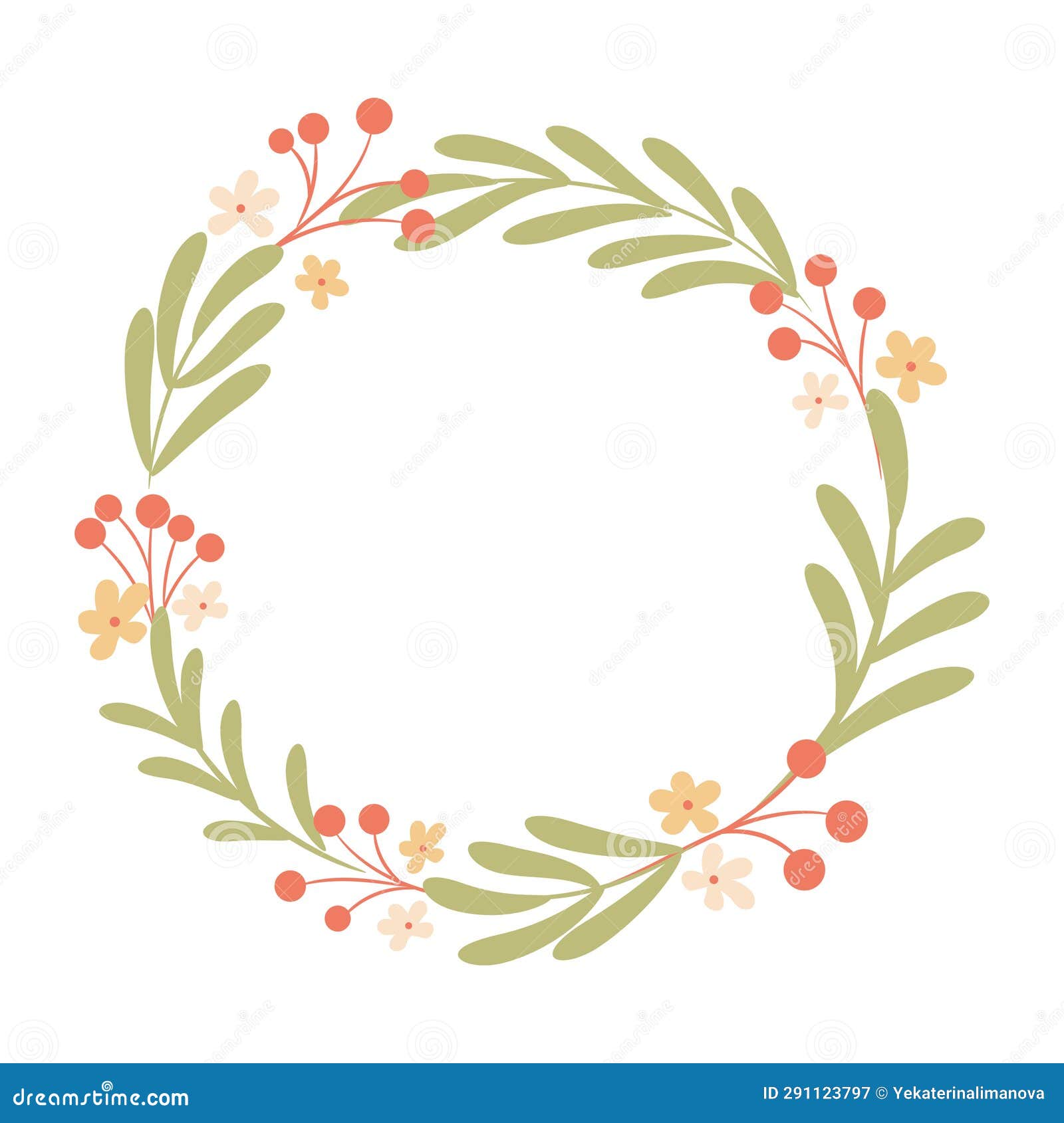 Abstract Foliage Wreath. Vector. Stock Vector - Illustration of ...