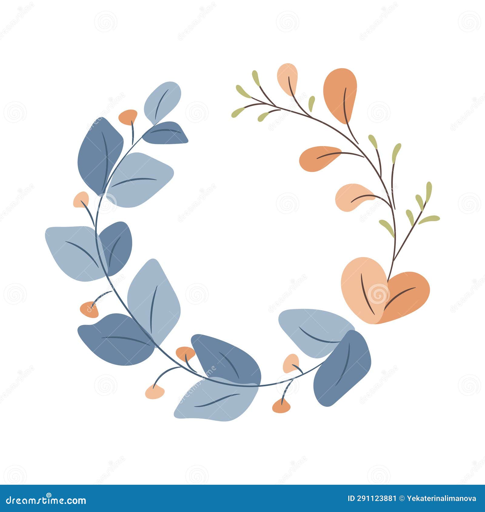 Abstract Foliage Wreath. Vector Stock Illustration - Illustration of ...