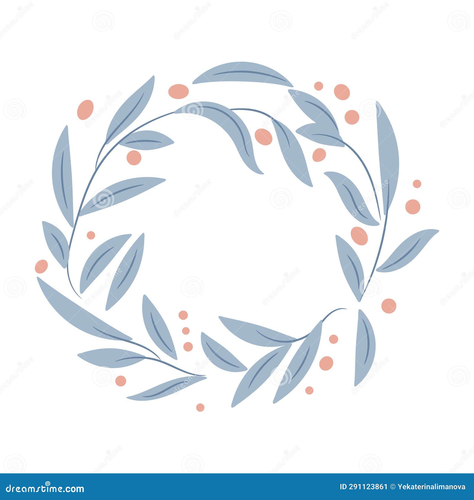 Abstract Foliage Wreath. Vector. Stock Illustration - Illustration of ...
