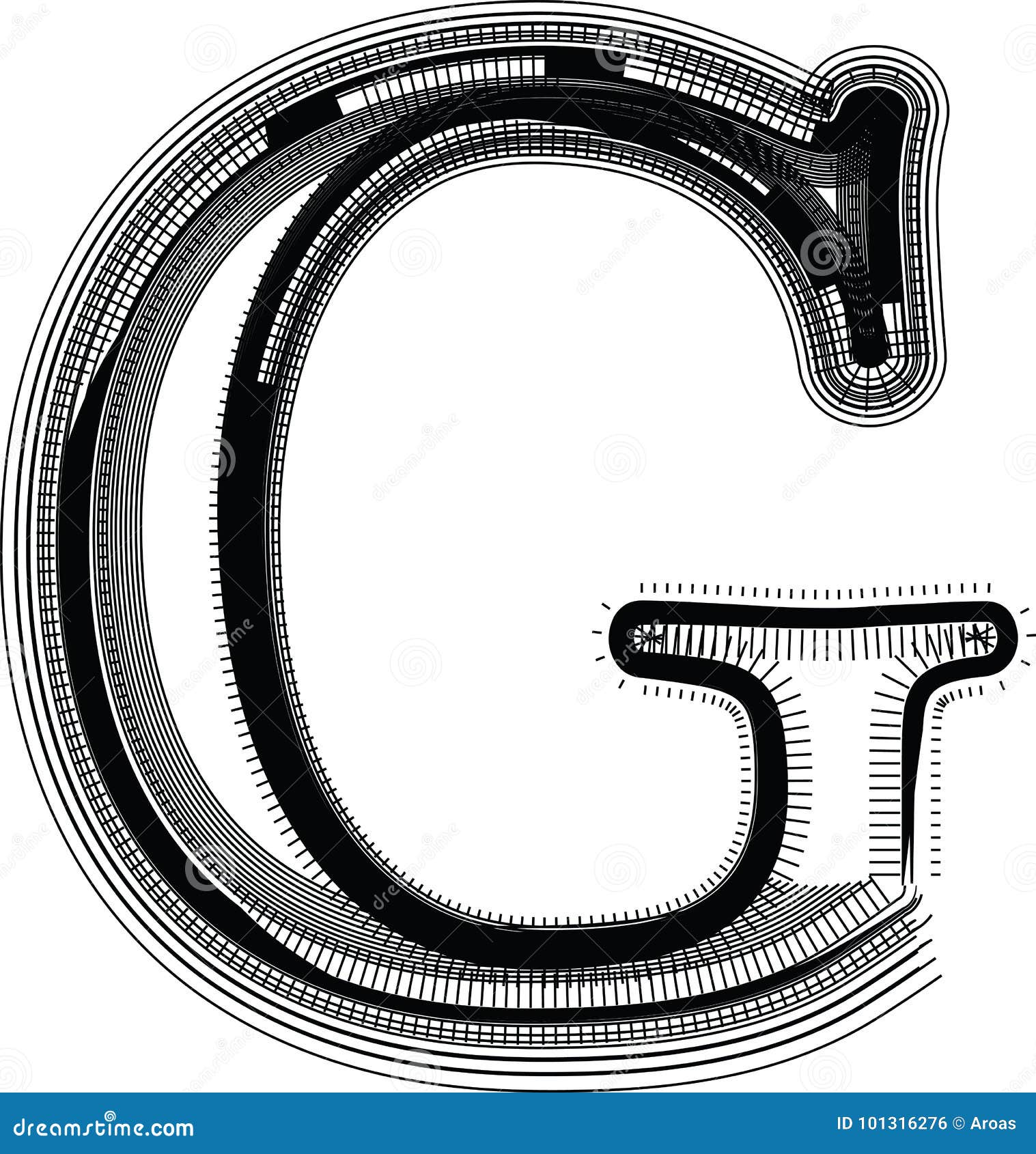 Font illustration LETTER G stock vector. Illustration of capital ...