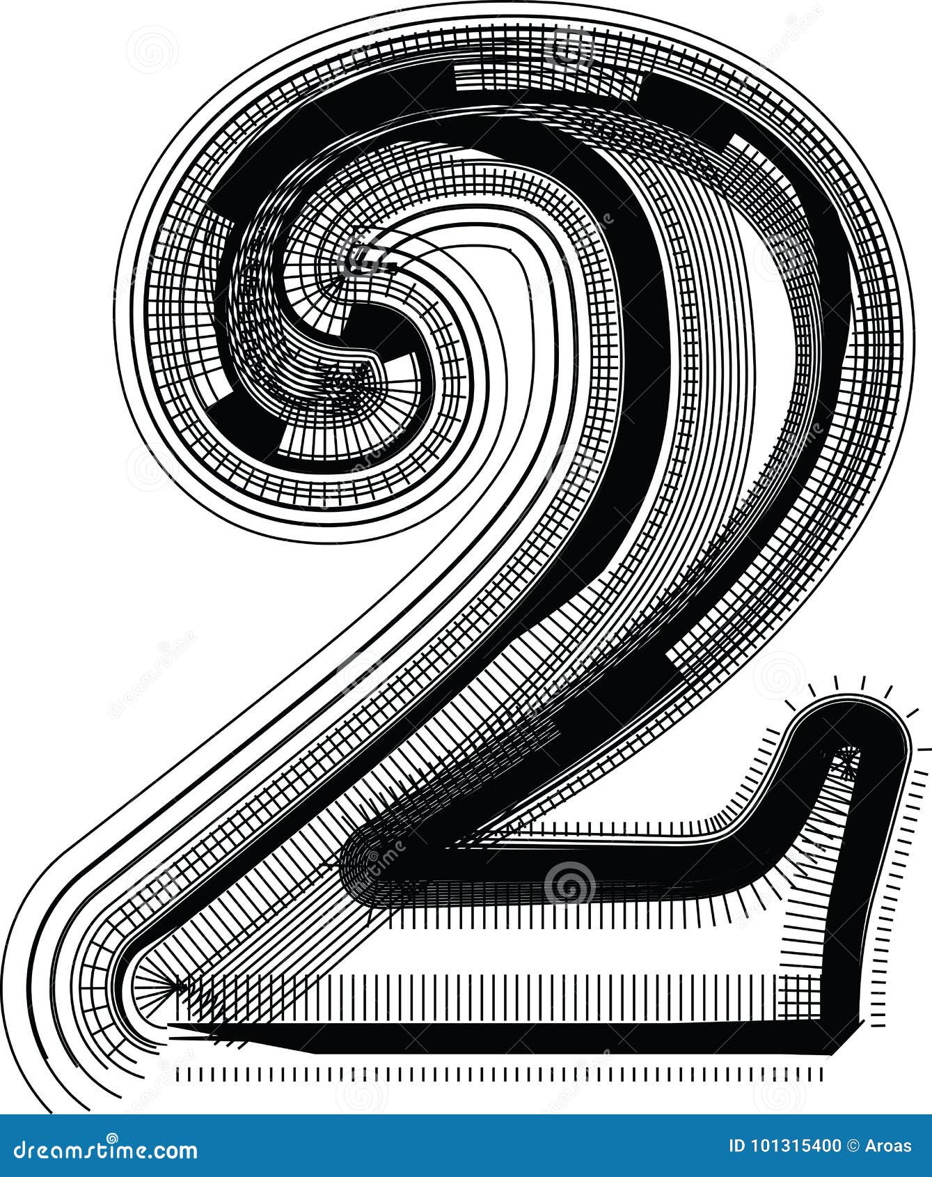 Font illustration NUMBER 2 stock vector. Illustration of lettering ...