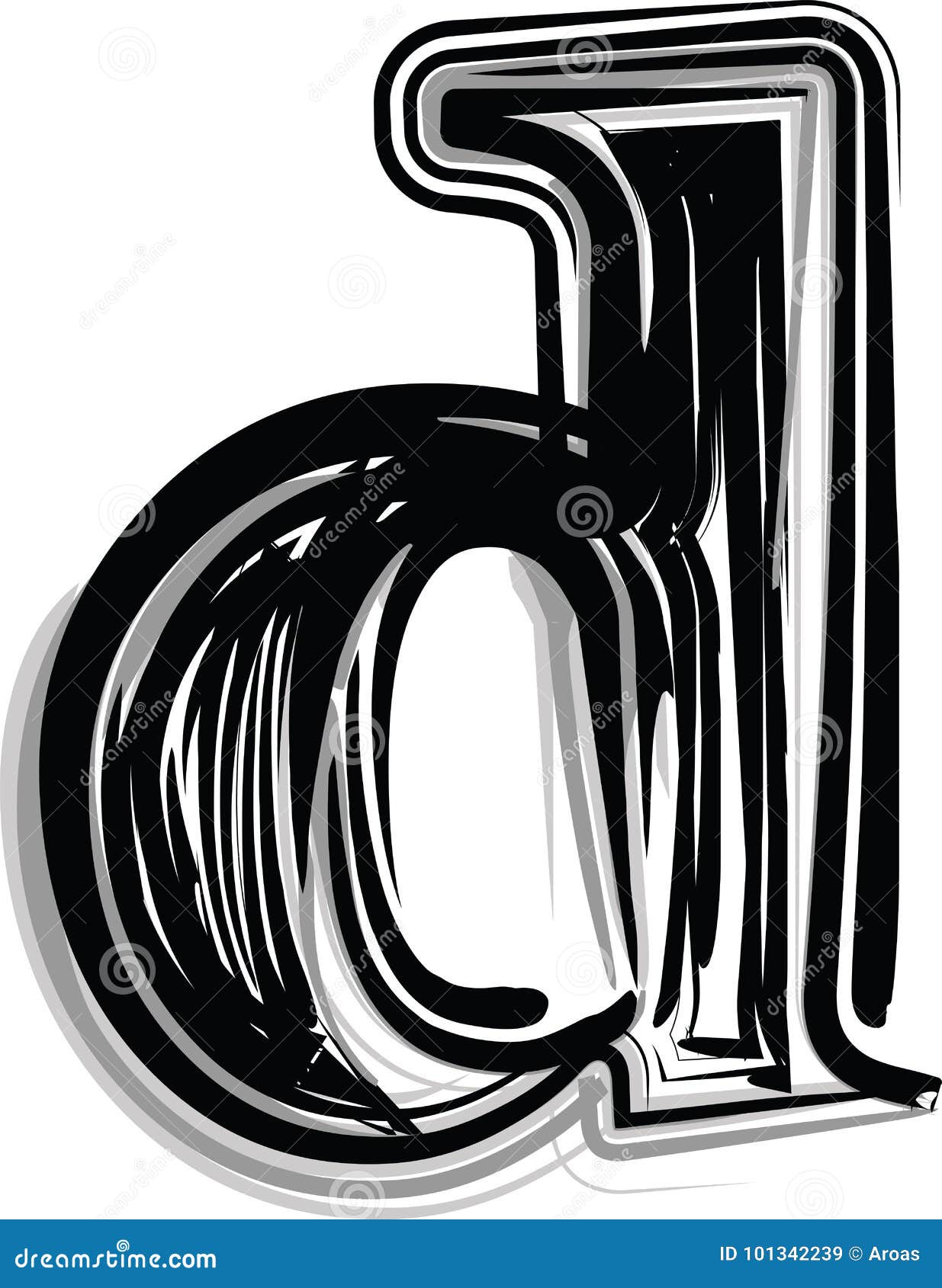 Freehand Typography Letter D Stock Vector - Illustration of artwork ...