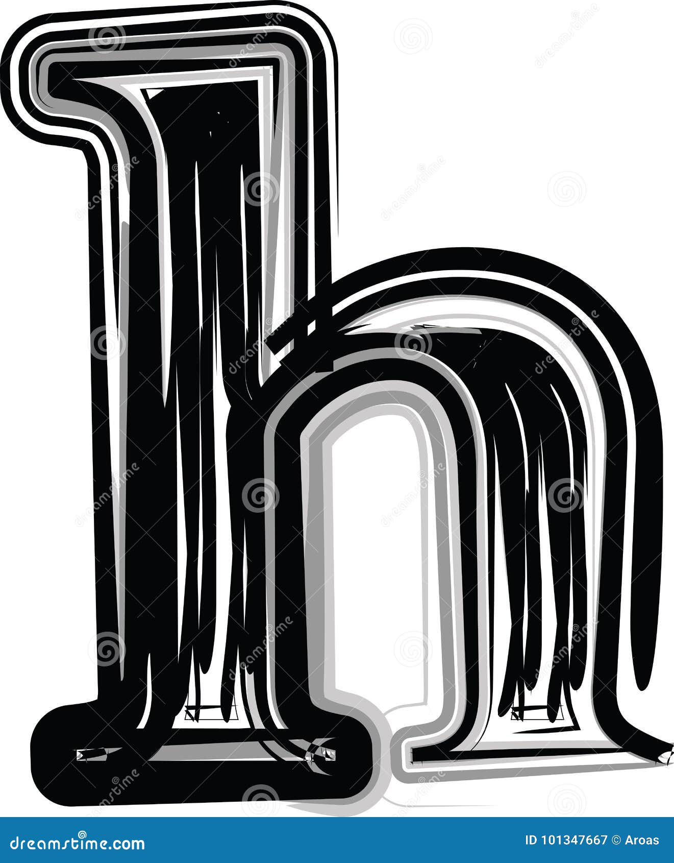 Freehand Typography Letter H Stock Vector - Illustration of monogram ...