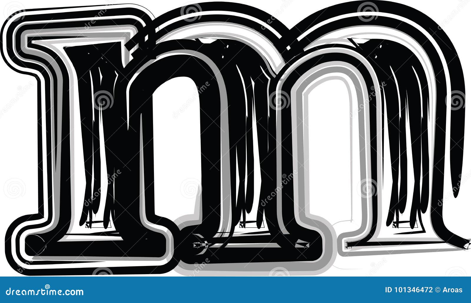 Freehand Typography Letter M Stock Vector - Illustration of pencil ...