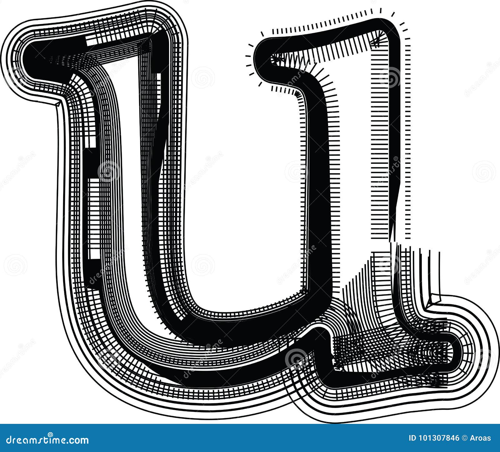 Font illustration LETTER u stock vector. Illustration of rough - 101307846