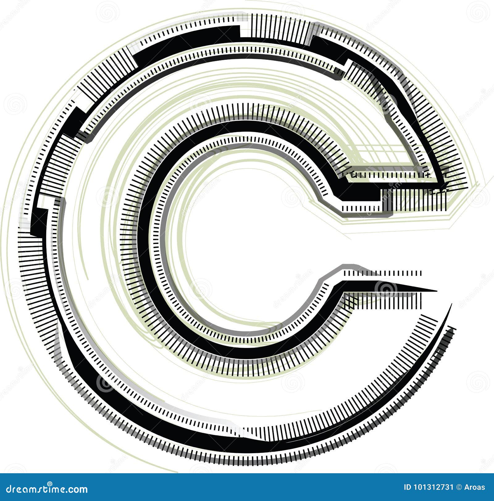 Technological Font. LETTER C Stock Vector - Illustration of graphic ...
