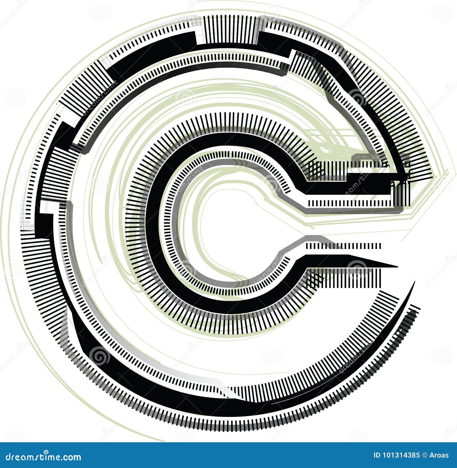 Technological Font. LETTER C Stock Vector - Illustration of pencil ...