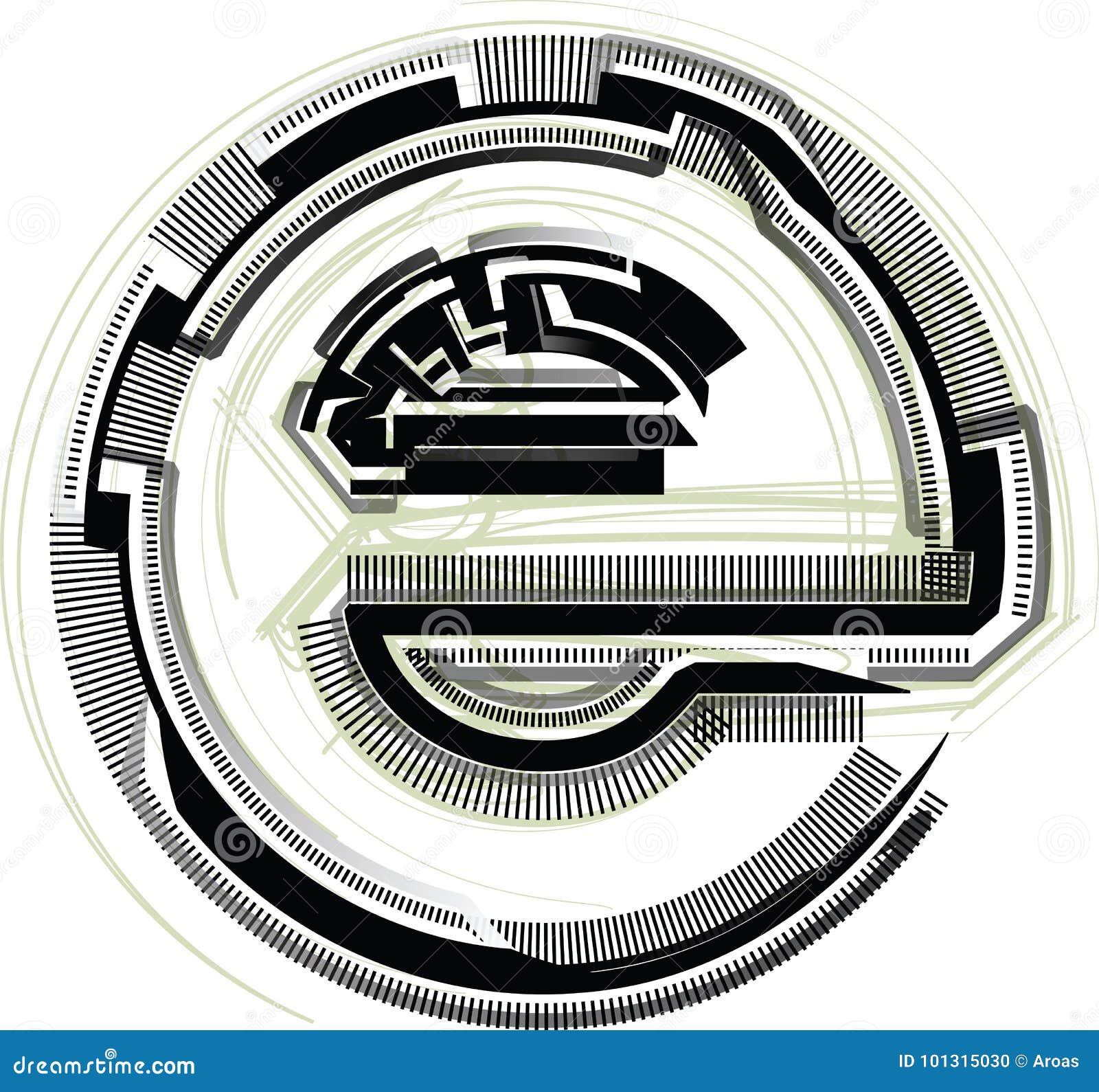 Technological Font. LETTER E Stock Vector - Illustration of calligraphy ...