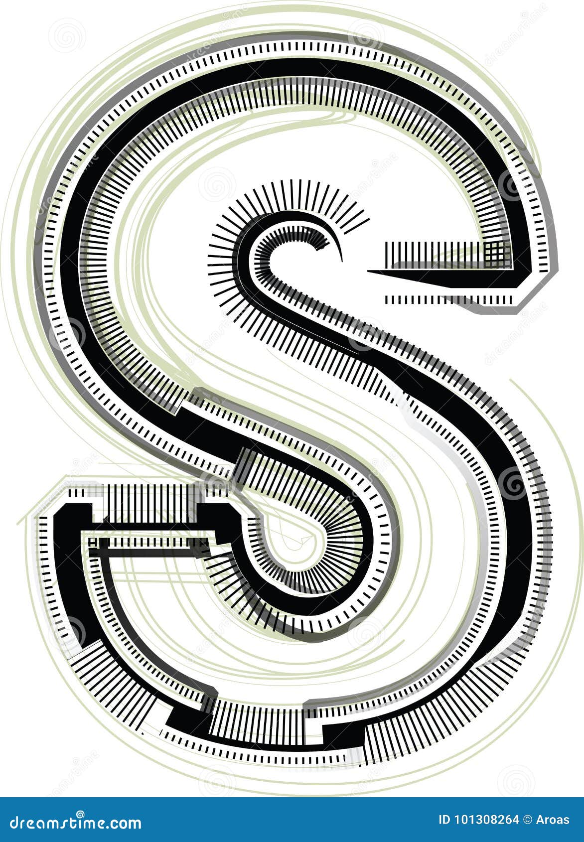 Technological Font. LETTER S Stock Vector - Illustration of doodle ...