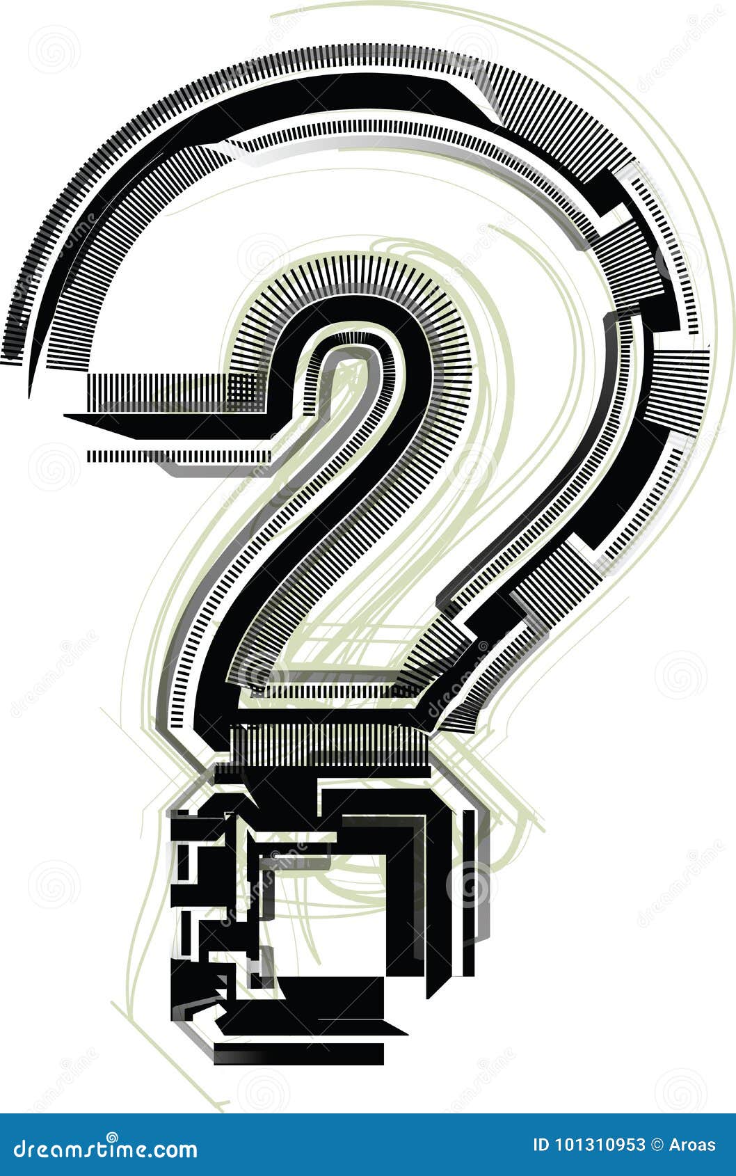 Technological Font Question Mark Symbol Stock Vector - Illustration of ...