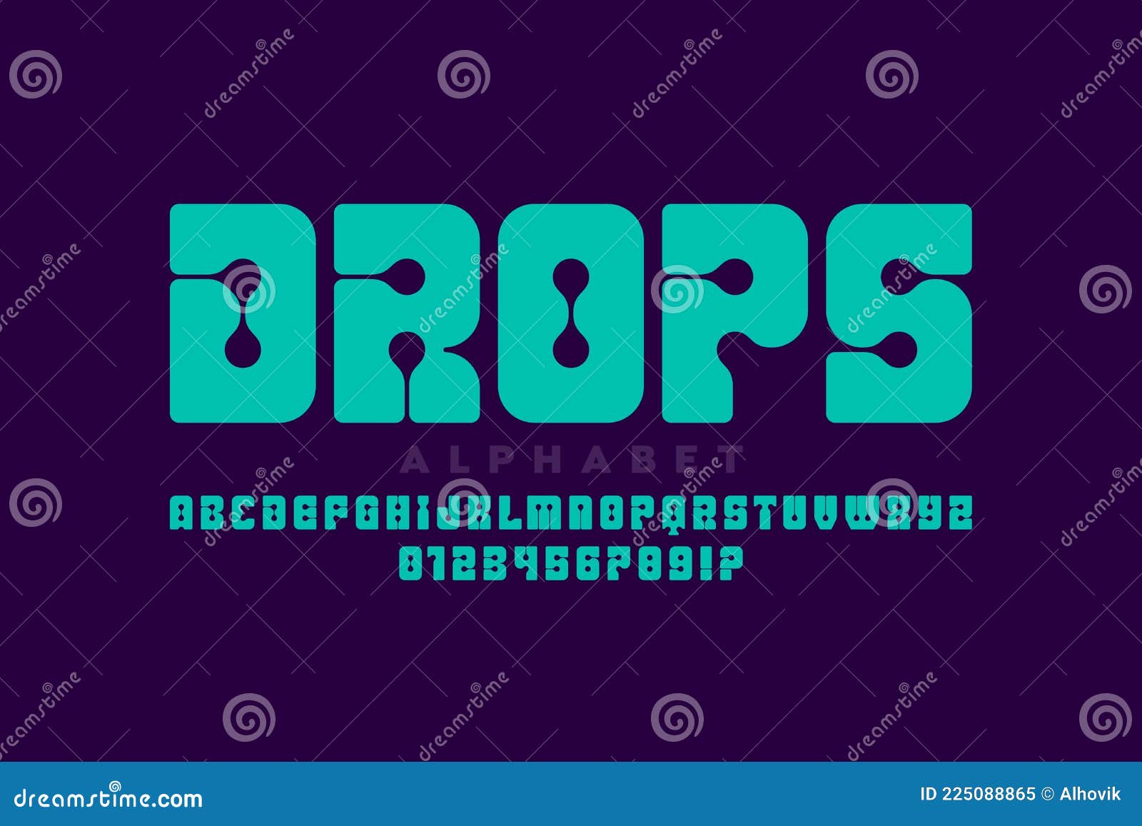 Abstract font Drops stock vector. Illustration of design - 225088865