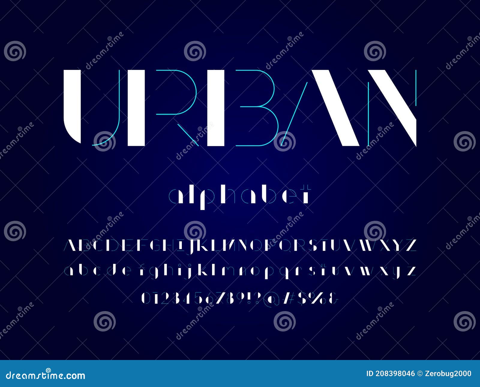 Abstract font stock vector. Illustration of number, deco - 208398046