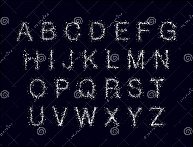 Abstract font with points. stock vector. Illustration of alphabet ...