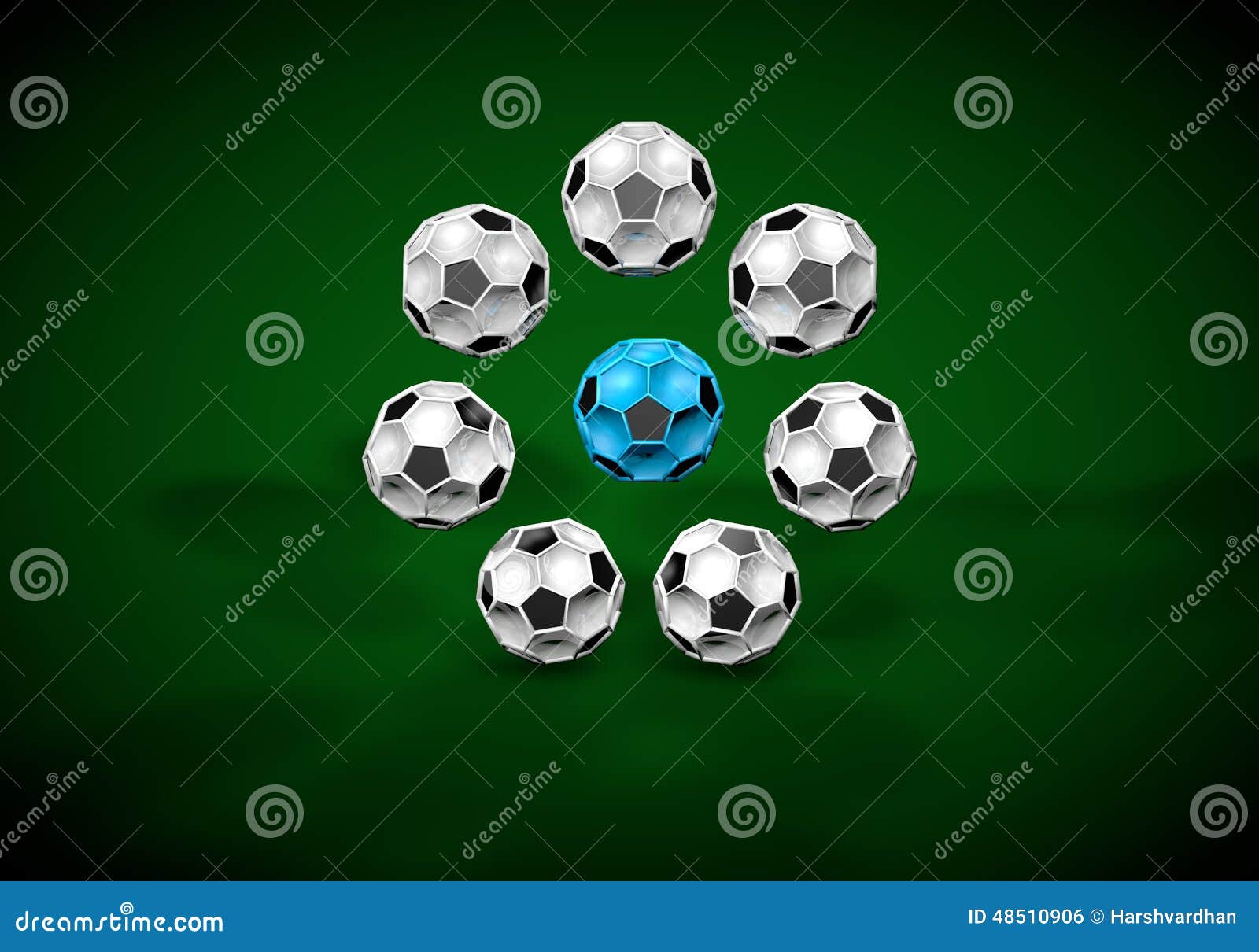 Abstract Footballl Soccer 3d Stock Illustration - Illustration of ball ...