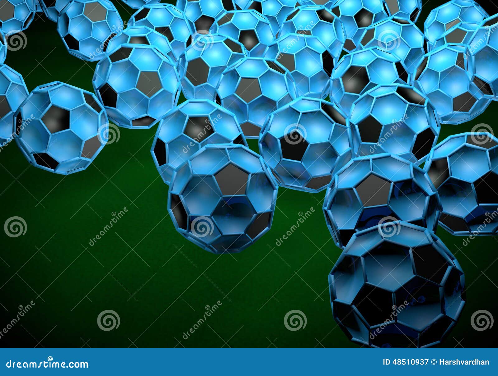 Abstract Footballl Soccer 3d Stock Illustration - Illustration of green ...