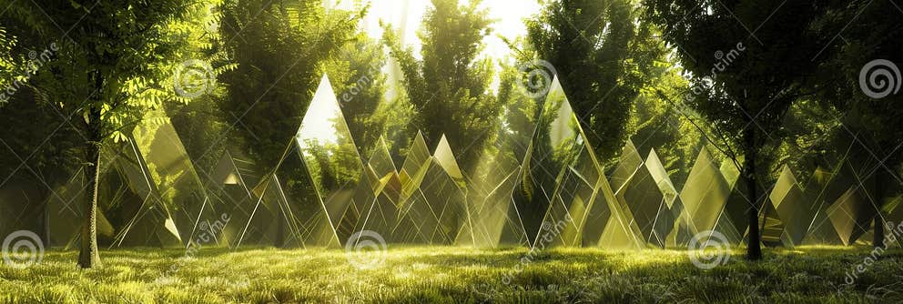 An Abstract Forest with Triangular Trees and Jagged Lines is a Visual ...