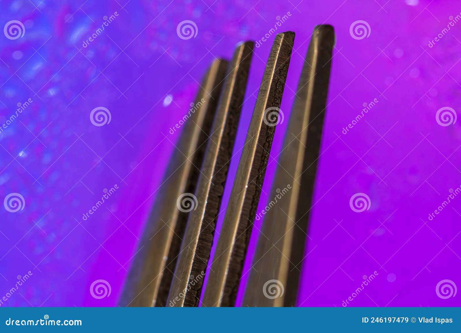 Abstract Fork Detail on Colorful Surface. Abstract Background Concept ...