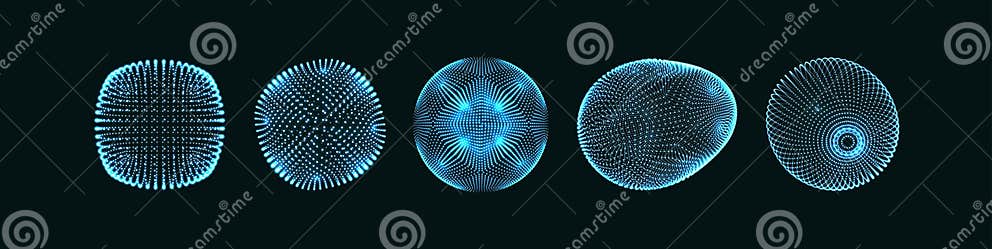 Abstract Form Consisting of Small Particles. Objects with Dots ...