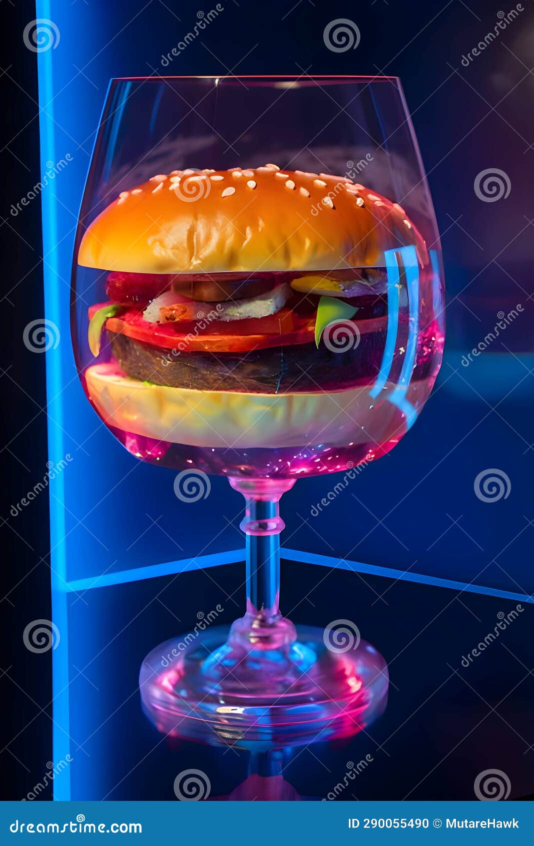 Abstract Form - Hamburger in a Glass Stock Illustration - Illustration ...